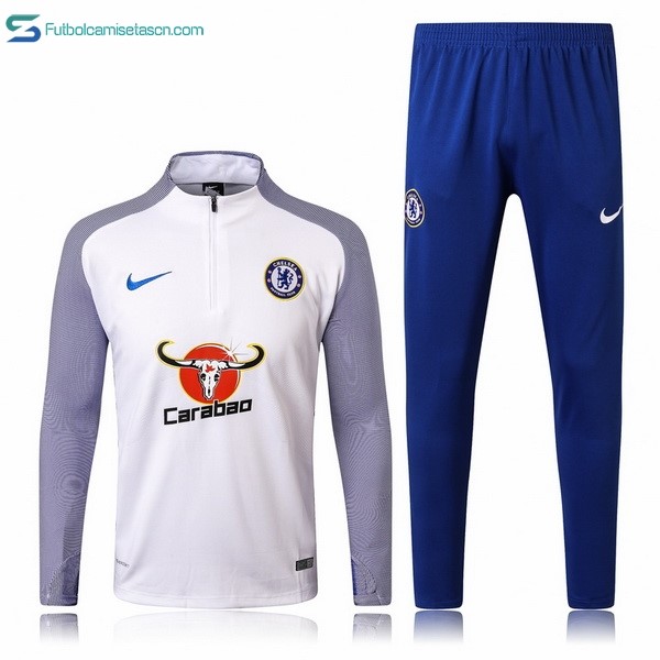 Comprar Chandal Chelsea 2017/18 Blanco Gris Azul Baratas
